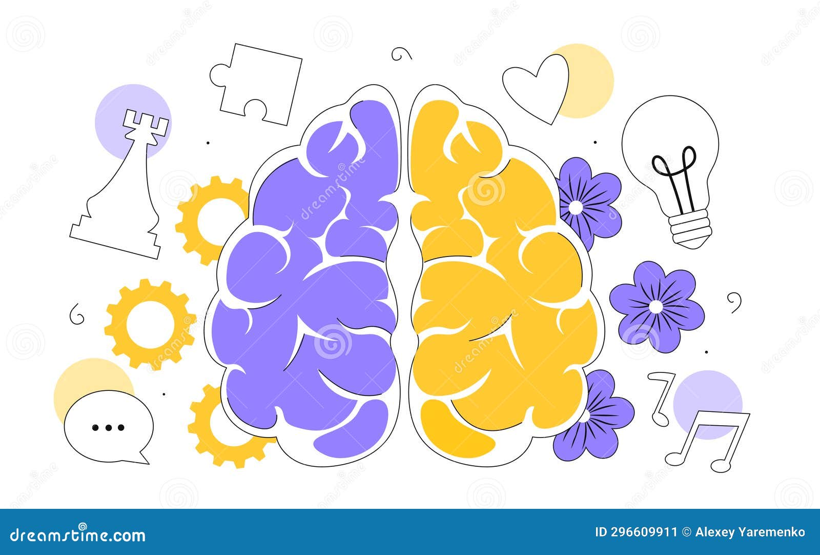 Two Brain Sides Vector Concept Stock Vector - Illustration of flowchart ...
