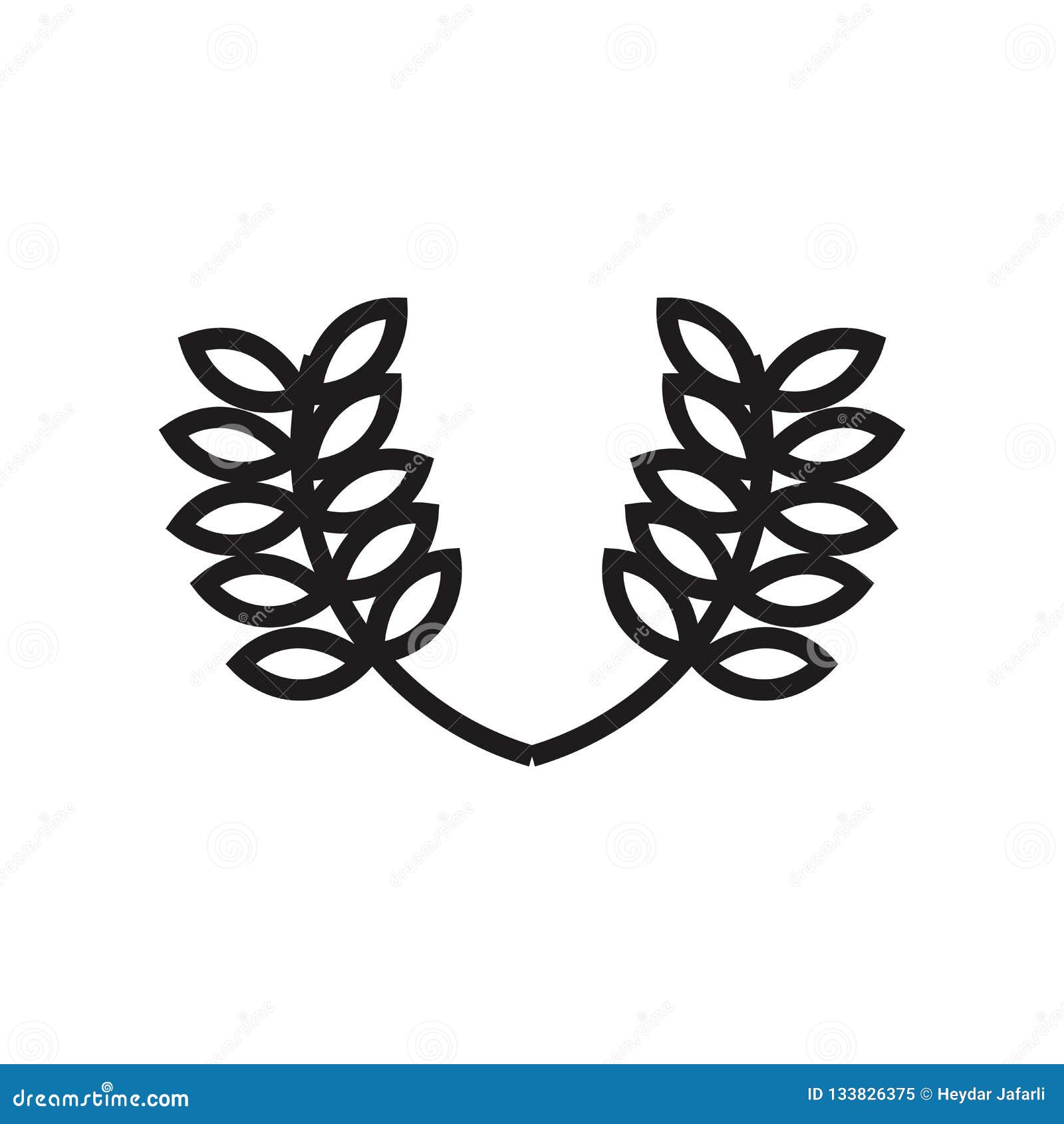 Two Branches Symbol of Frame Icon Vector Sign and Symbol Isolated on ...