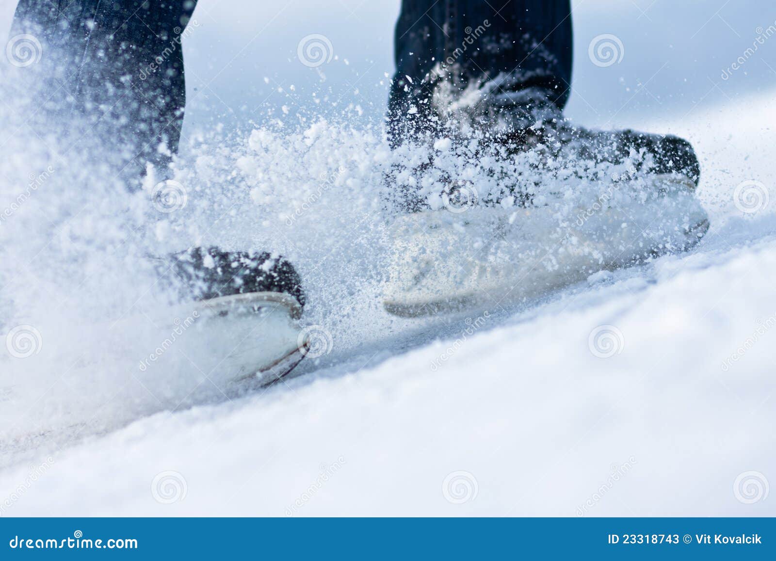 Two Breaking Ice Skates with Flying Stock Image - Image of endurance ...