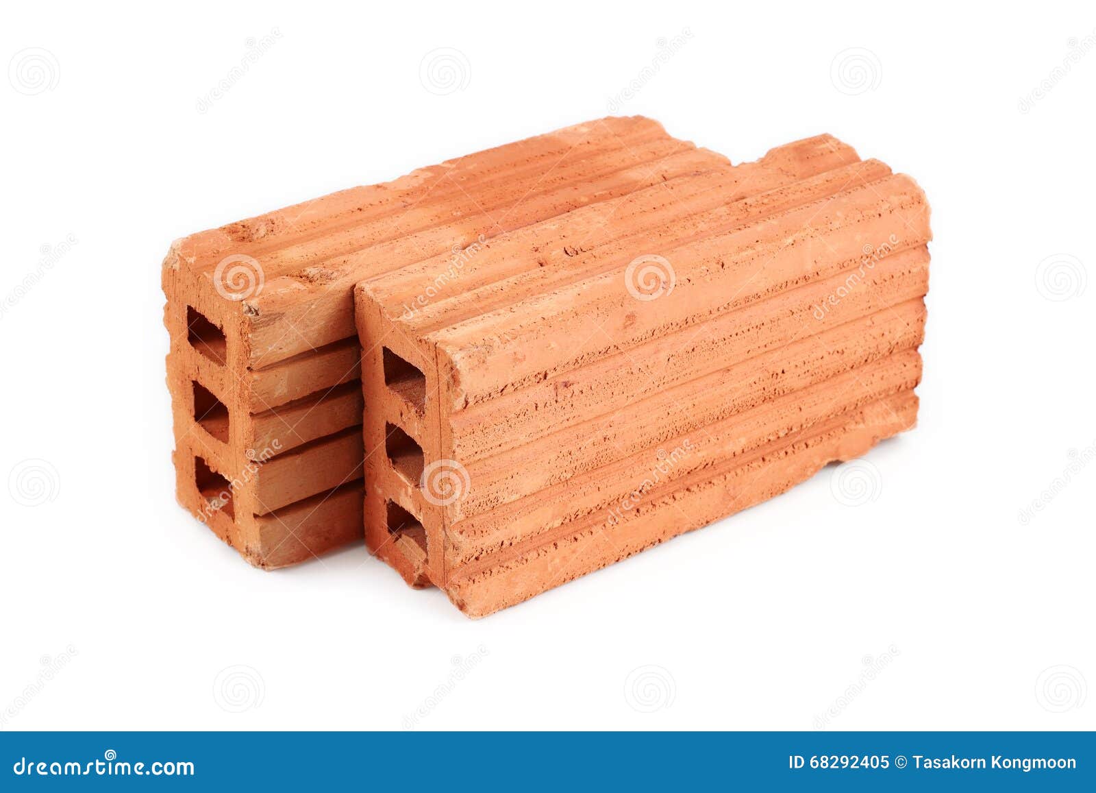 Two Bricks for Construction Isolated on White Stock Image - Image of ...