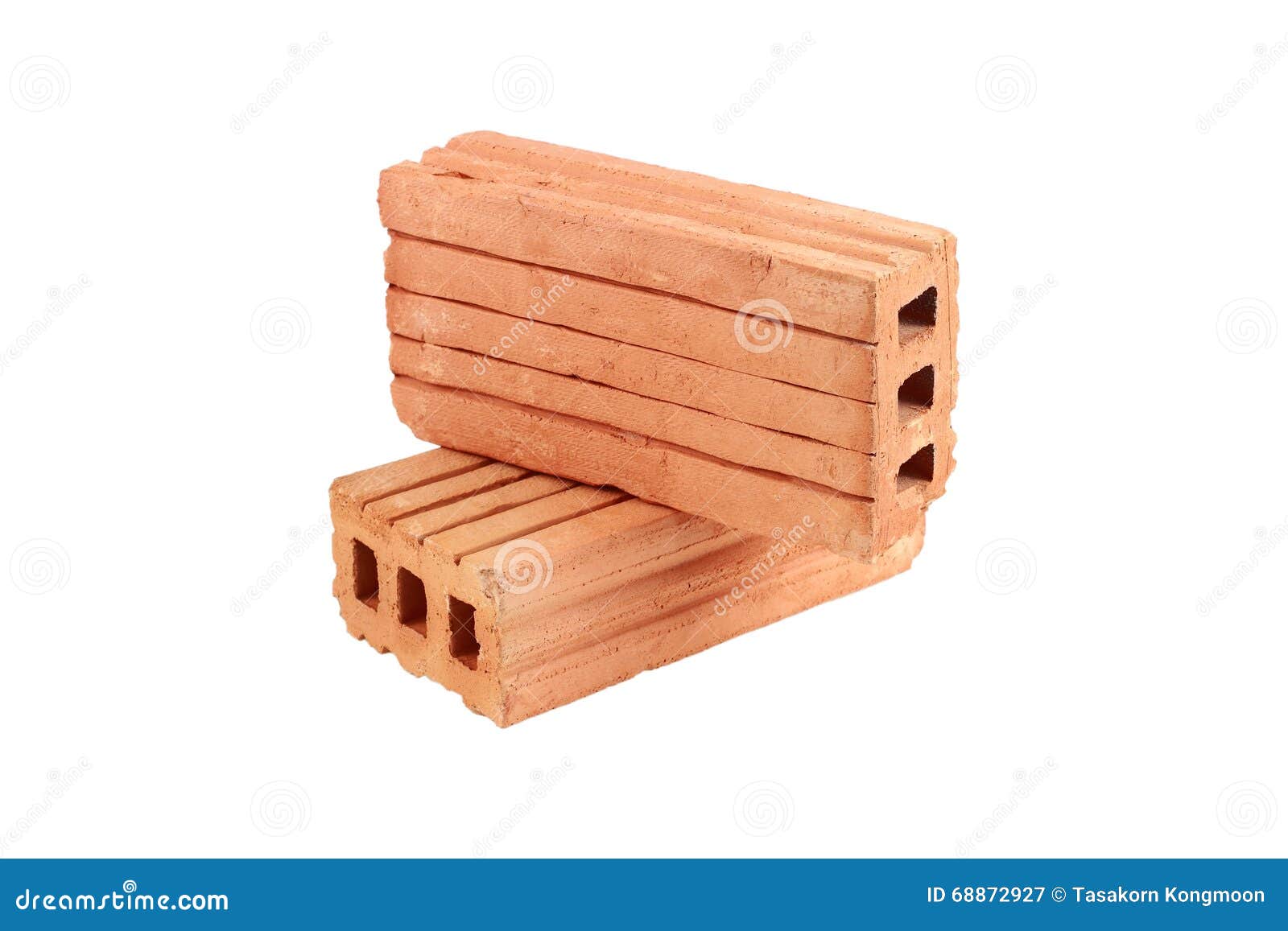 Two Bricks for Construction Isolated on White Stock Image - Image of ...