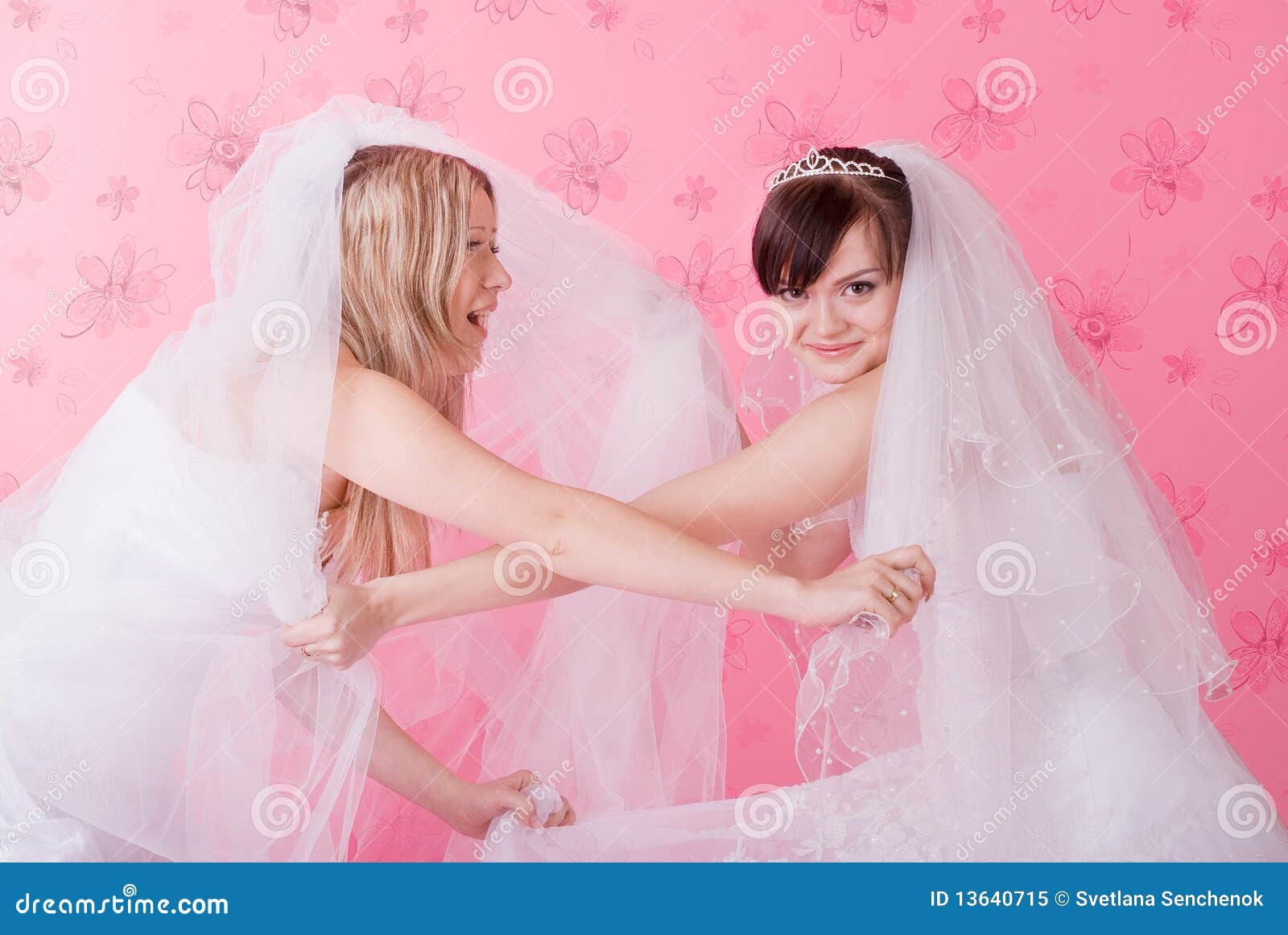 Two brides fight stock image. Image of protection, religion - 13640715