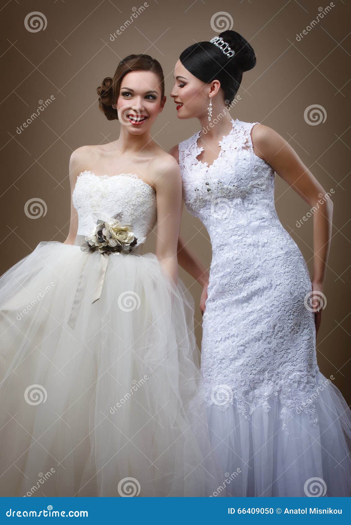 Two brides having fun stock photo. Image of adult, fashion - 66409050