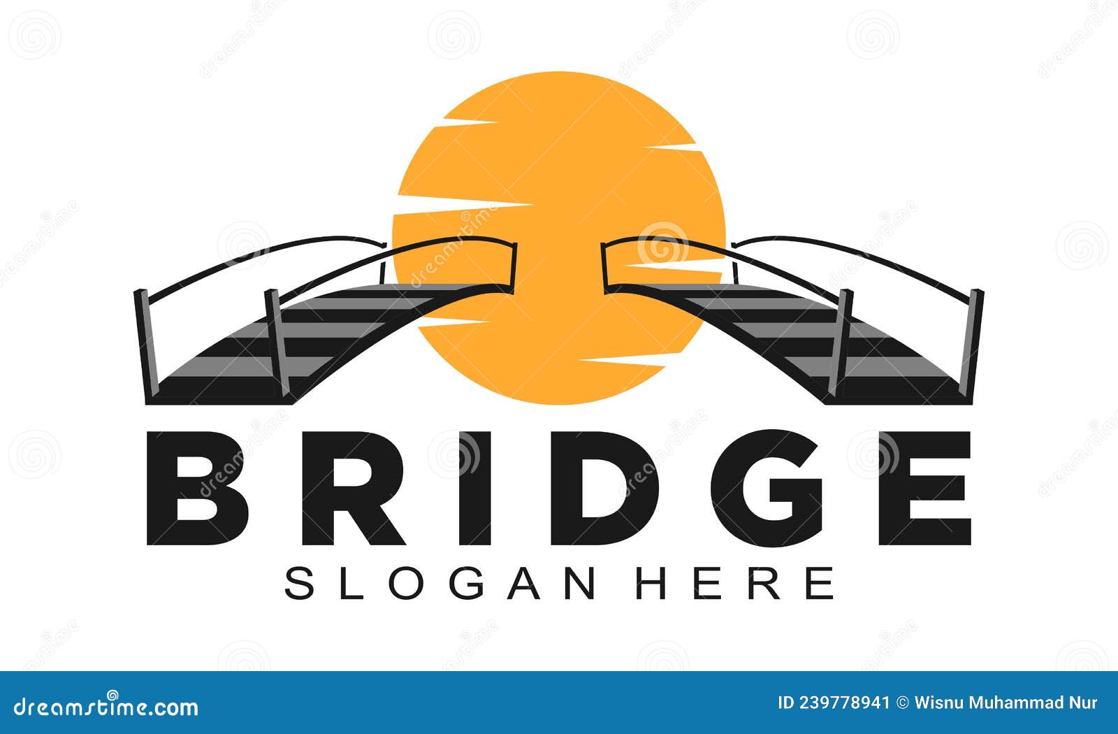 Two Bridge and Sun Vector Logo Stock Vector - Illustration of design ...