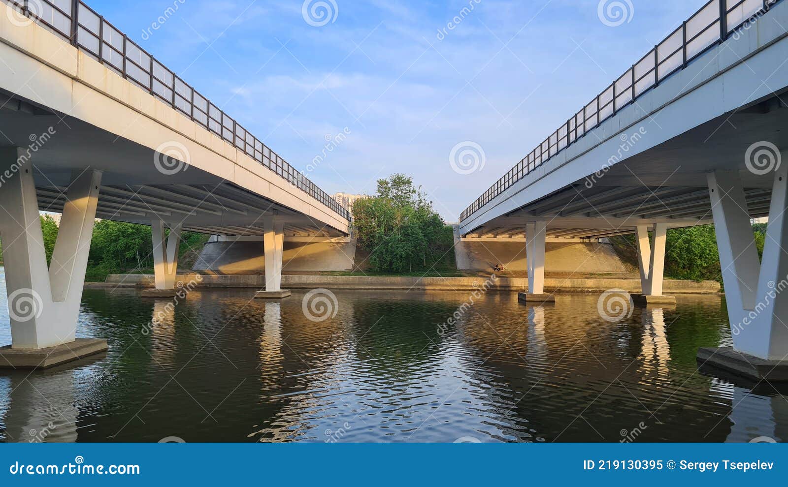 Between two bridges stock image. Image of reservoir - 219130395