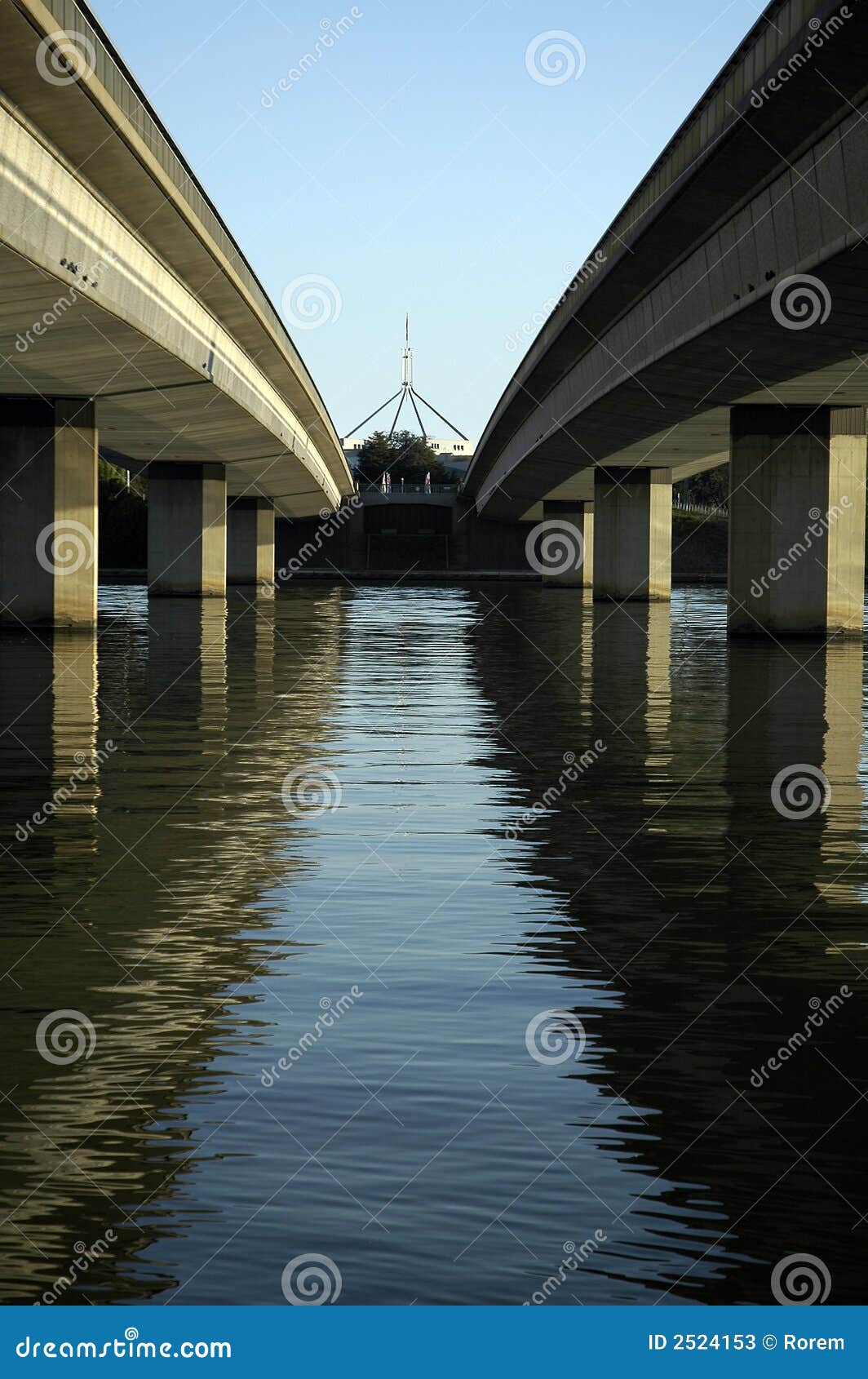 Two bridges stock image. Image of bridge, water, crossing - 2524153