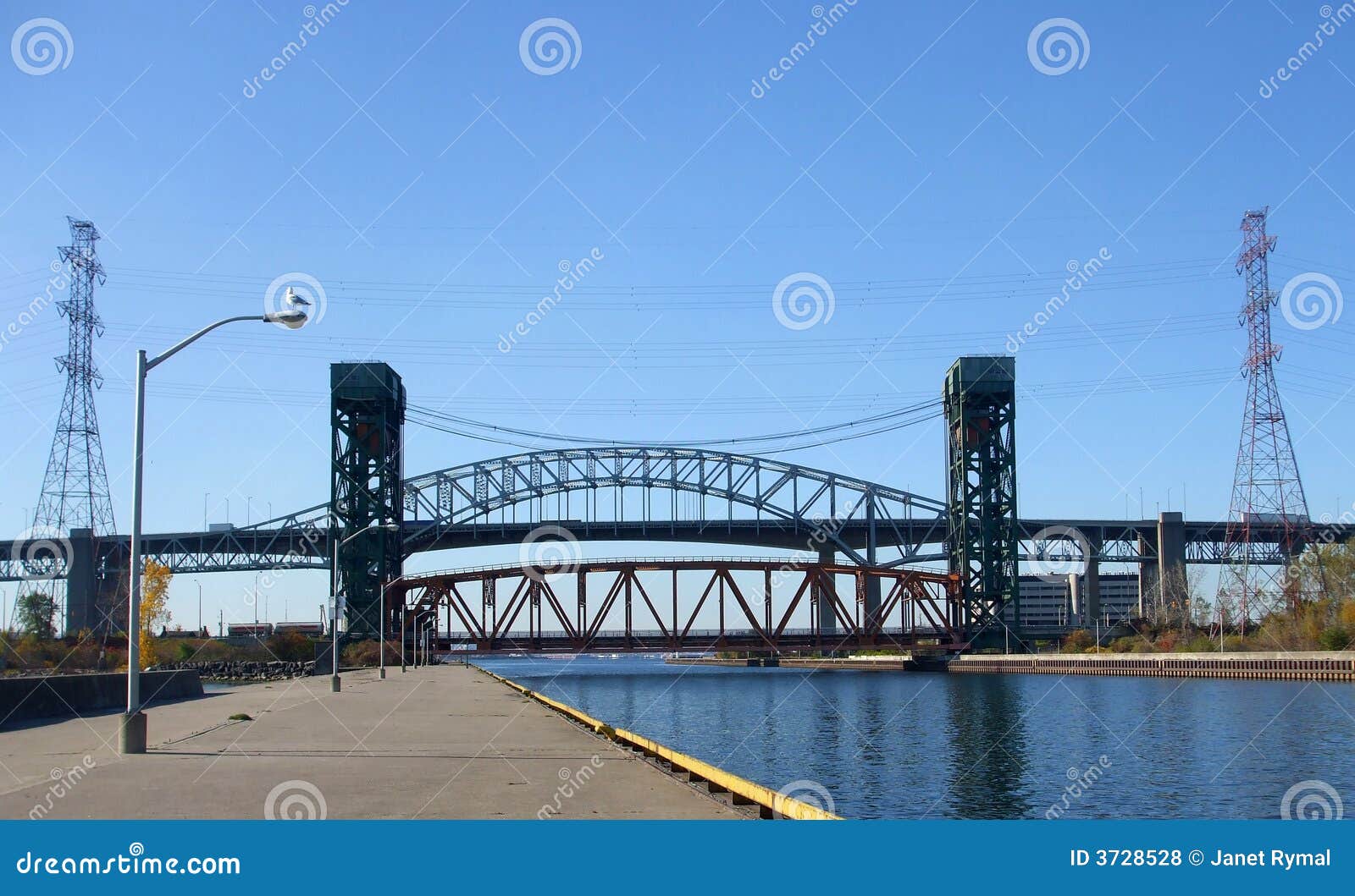 Two Bridges stock photo. Image of lift, road, water, bridge - 3728528