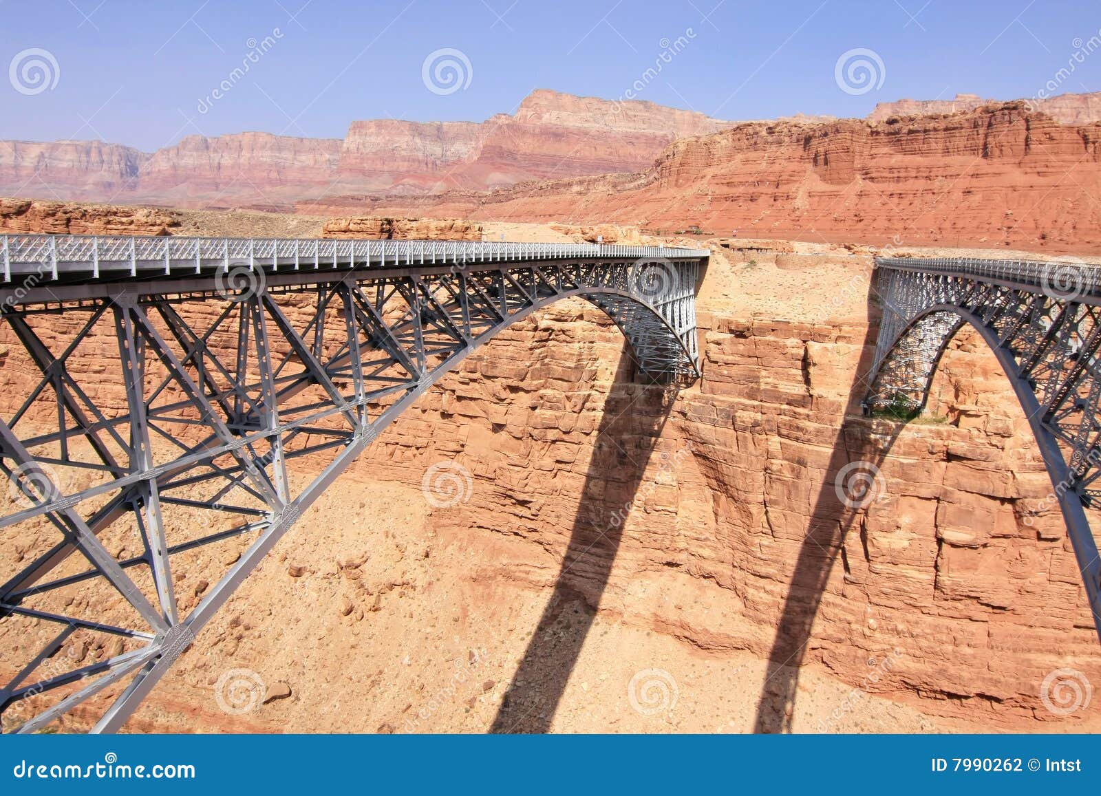 Two Bridges Acros Colorado River Stock Photo - Image of canyon, highway ...