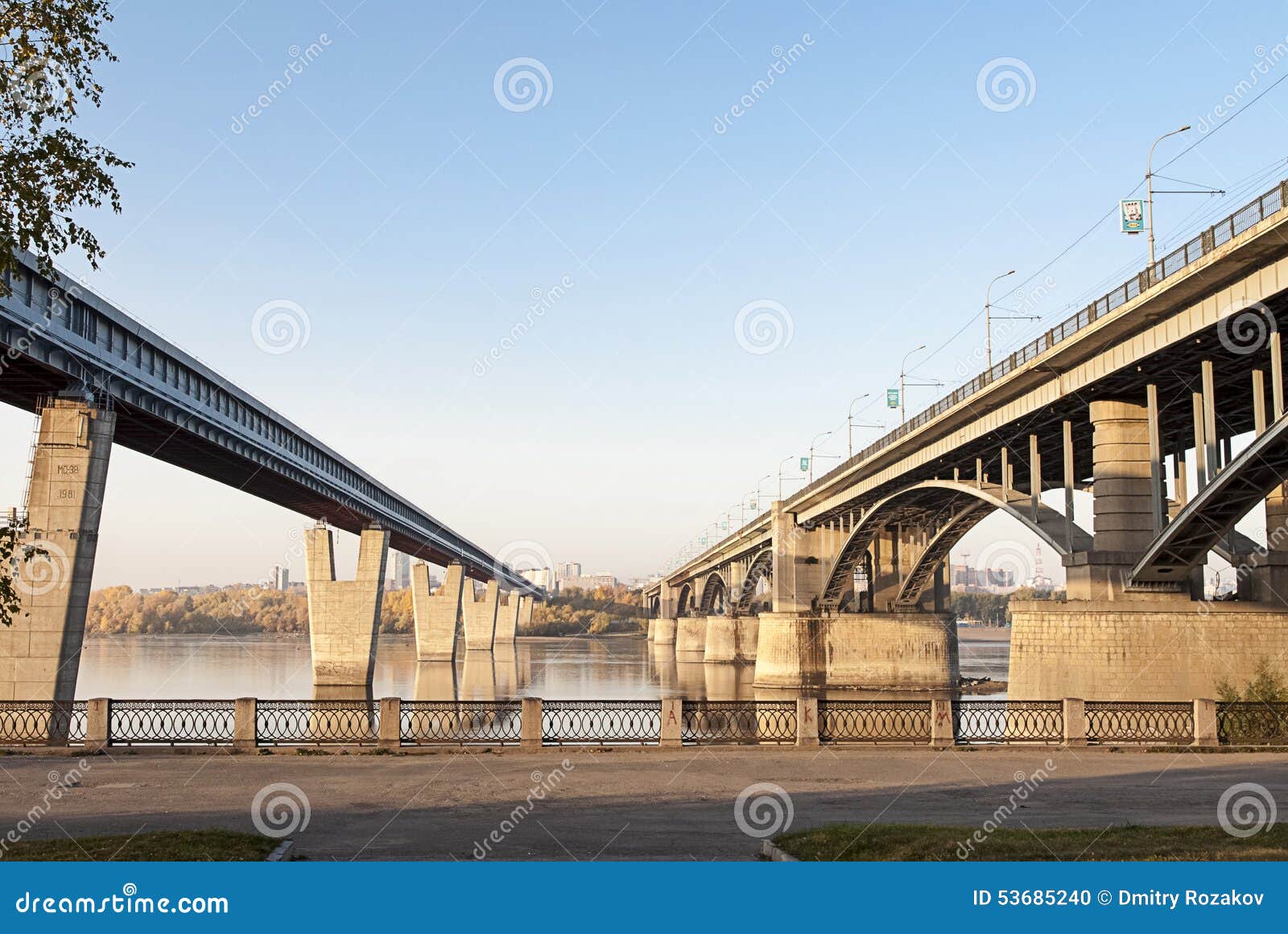 Two bridges stock photo. Image of russia, water, clear - 53685240
