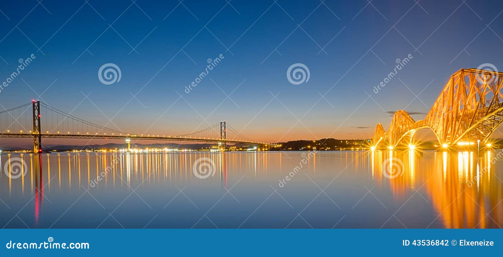 Two Bridges Over the Firth of Forth Stock Photo - Image of long, river ...