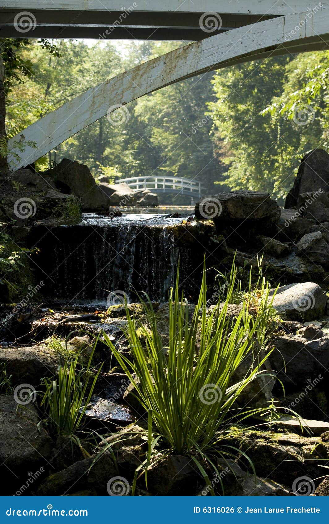 Two bridges over waterfall stock photo. Image of waterfall - 6316026
