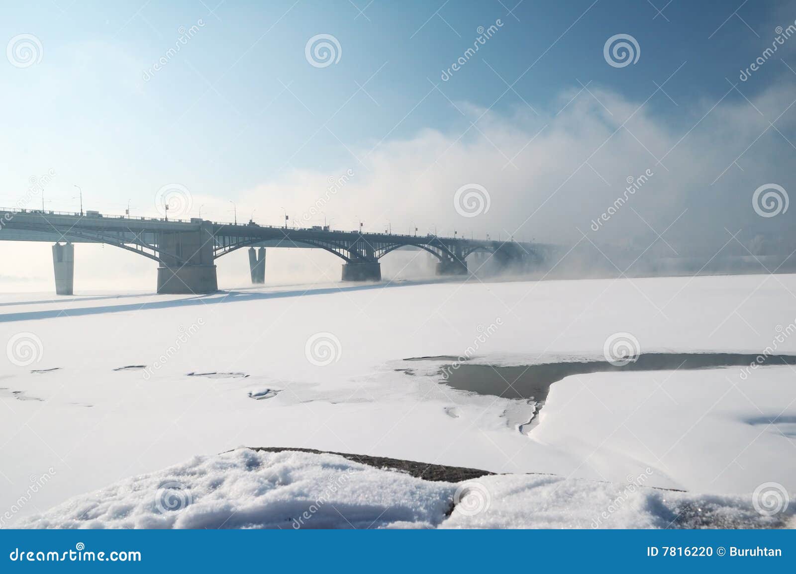 Two Bridges through the River Stock Photo - Image of river, embankment ...