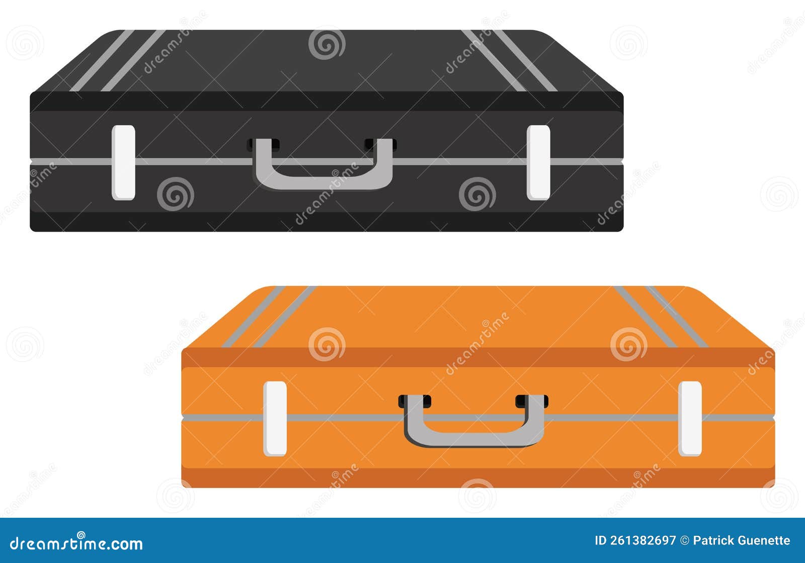 Two briefcases, icon stock vector. Illustration of flat - 261382697