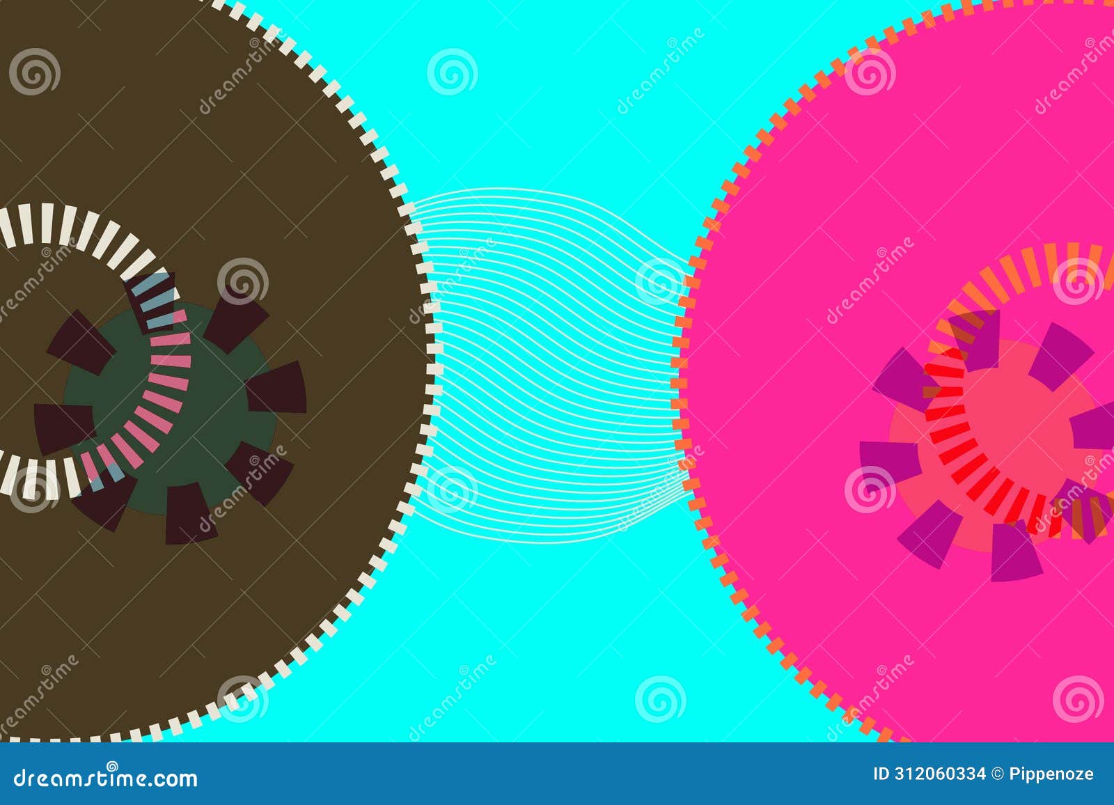 Two Bright Color Gears with a Light Blue Background Stock Vector ...
