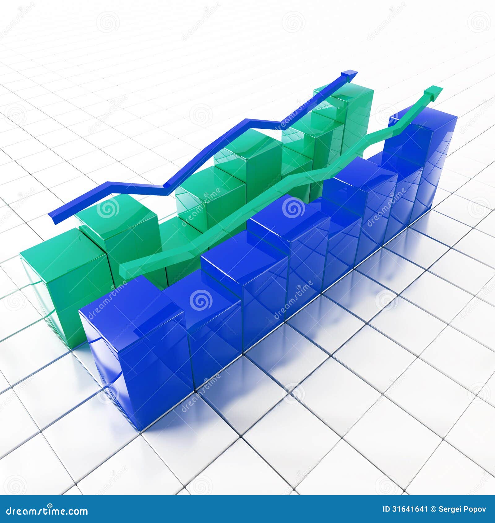 Two Bright Columns and Arrows Stock Illustration - Illustration of ...