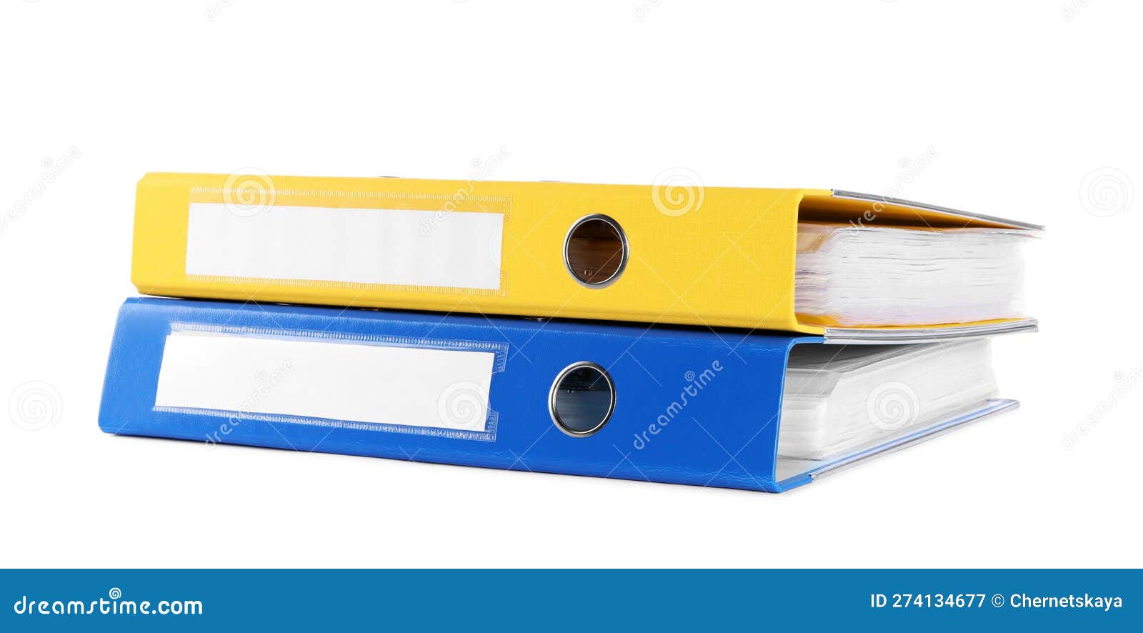 Two Bright Office Folders Isolated on White Stock Image - Image of ...