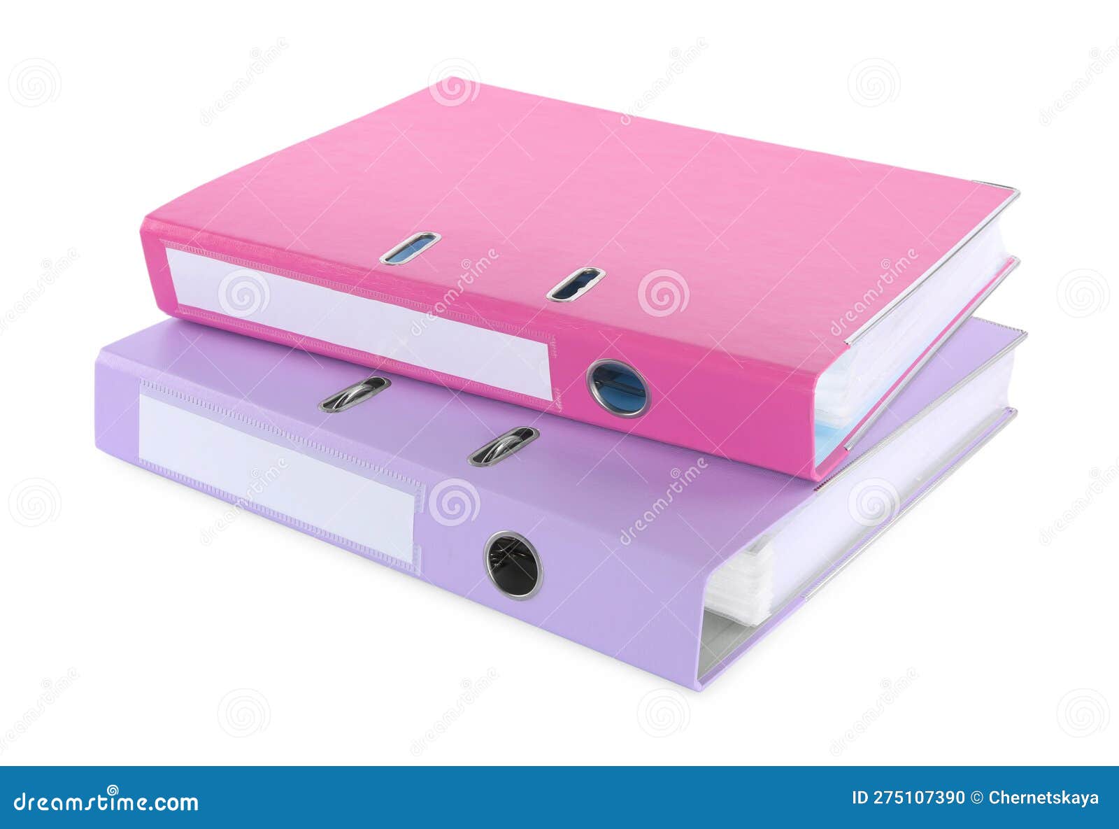 Two Bright Office Folders Isolated on White Stock Photo - Image of ...