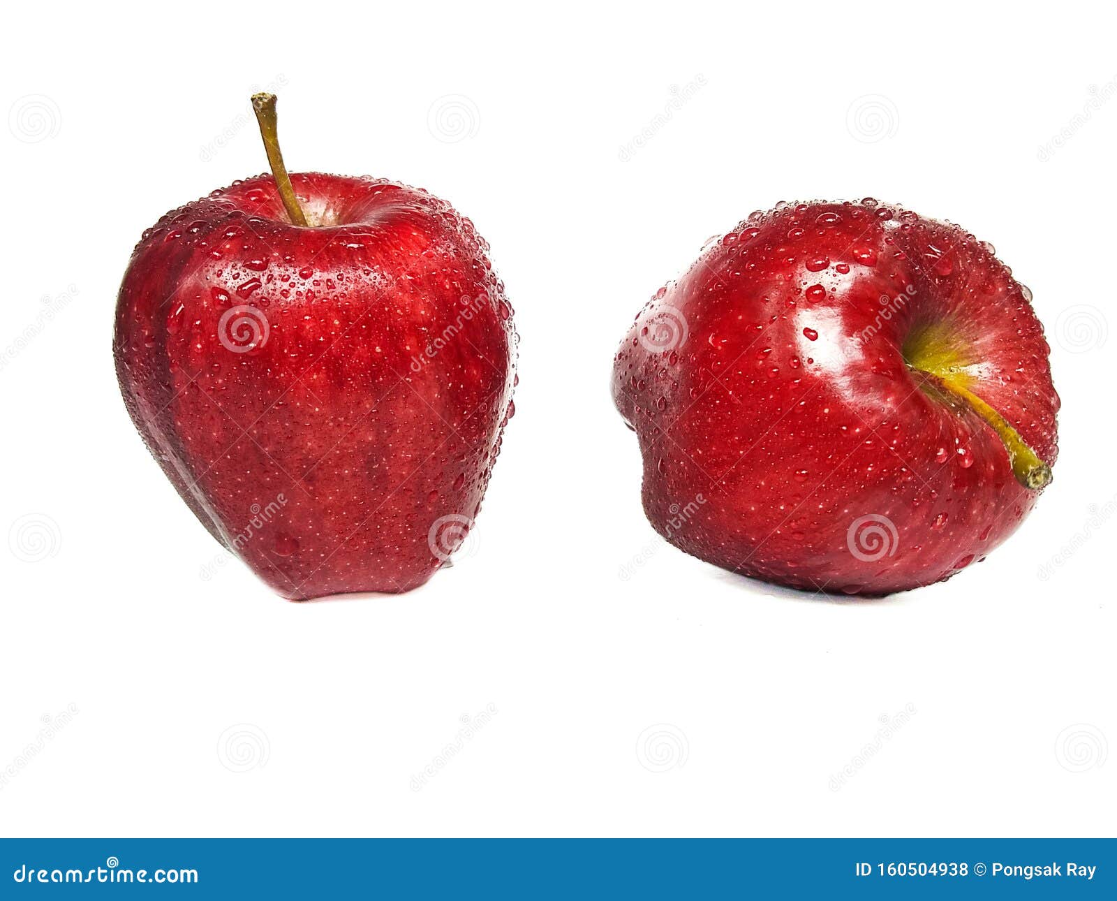 Two Bright Red Apples on a White Background Stock Photo - Image of ...