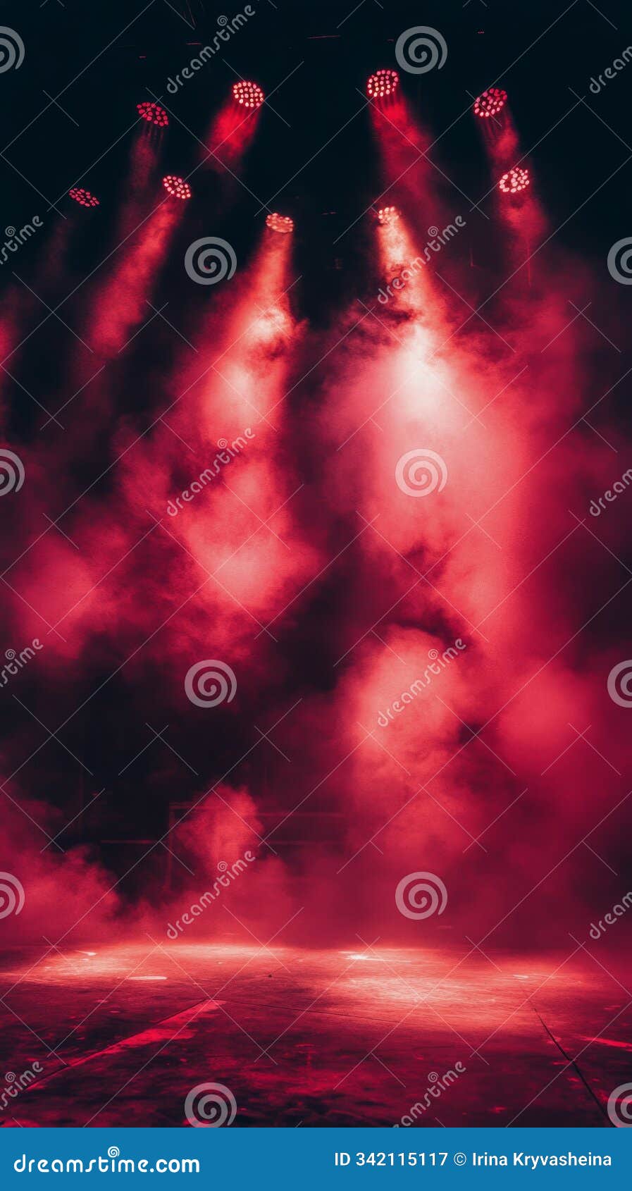 Bright Red Beams of Light Shining through Smoke during an Evening Event ...