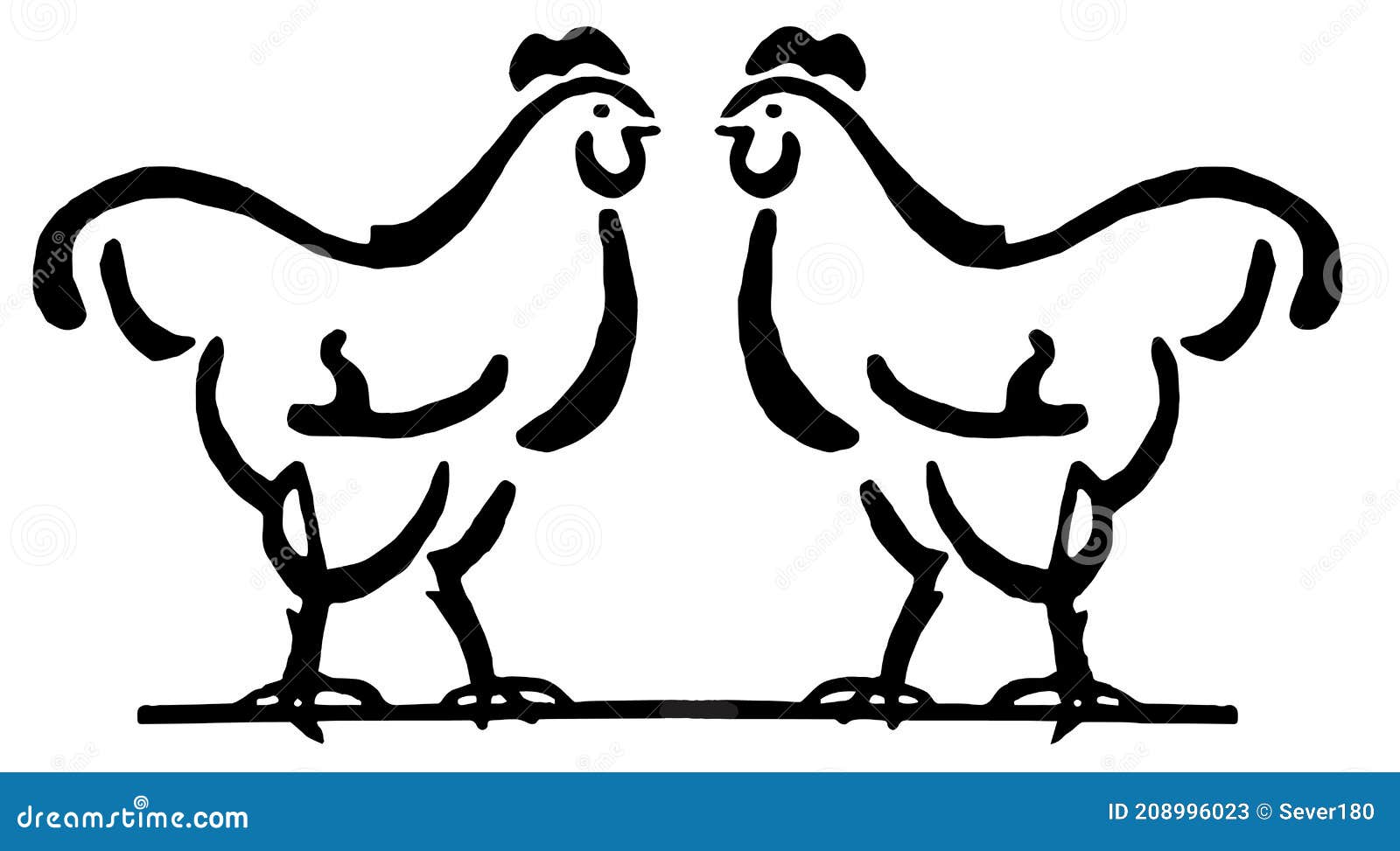 Broilers Vector Illustration Clip Art Hand Draw | CartoonDealer.com ...