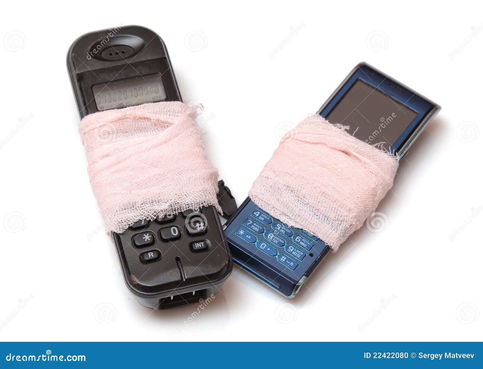 Two broken cell phones stock photo. Image of mobile, telecommunication ...