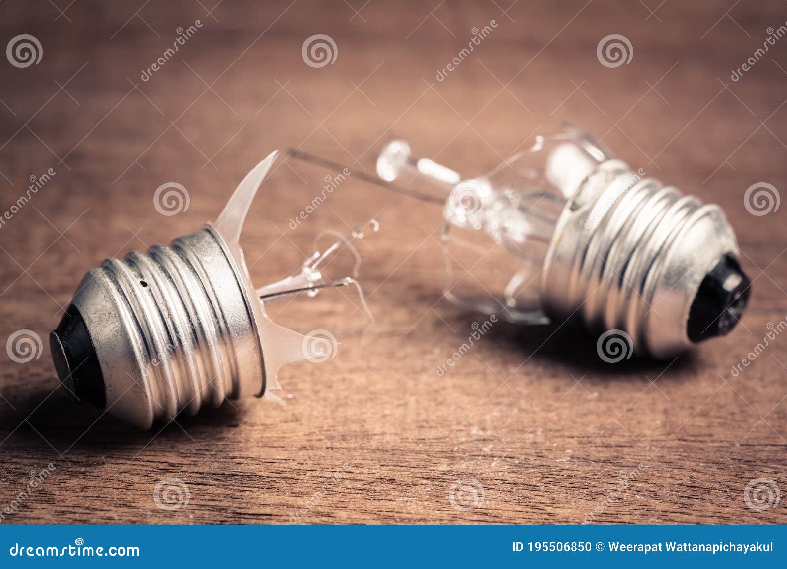 Two Broken Light Bulbs stock photo. Image of bulb, negative - 195506850