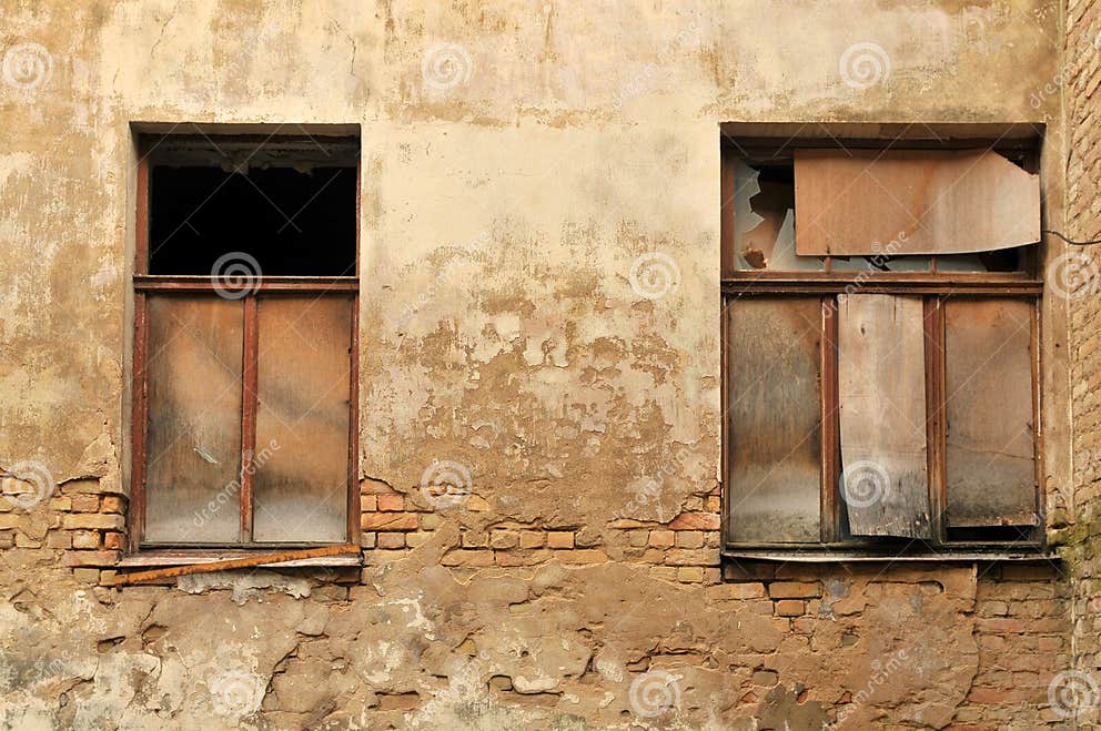 Two broken windows stock photo. Image of danger, decay - 21250732