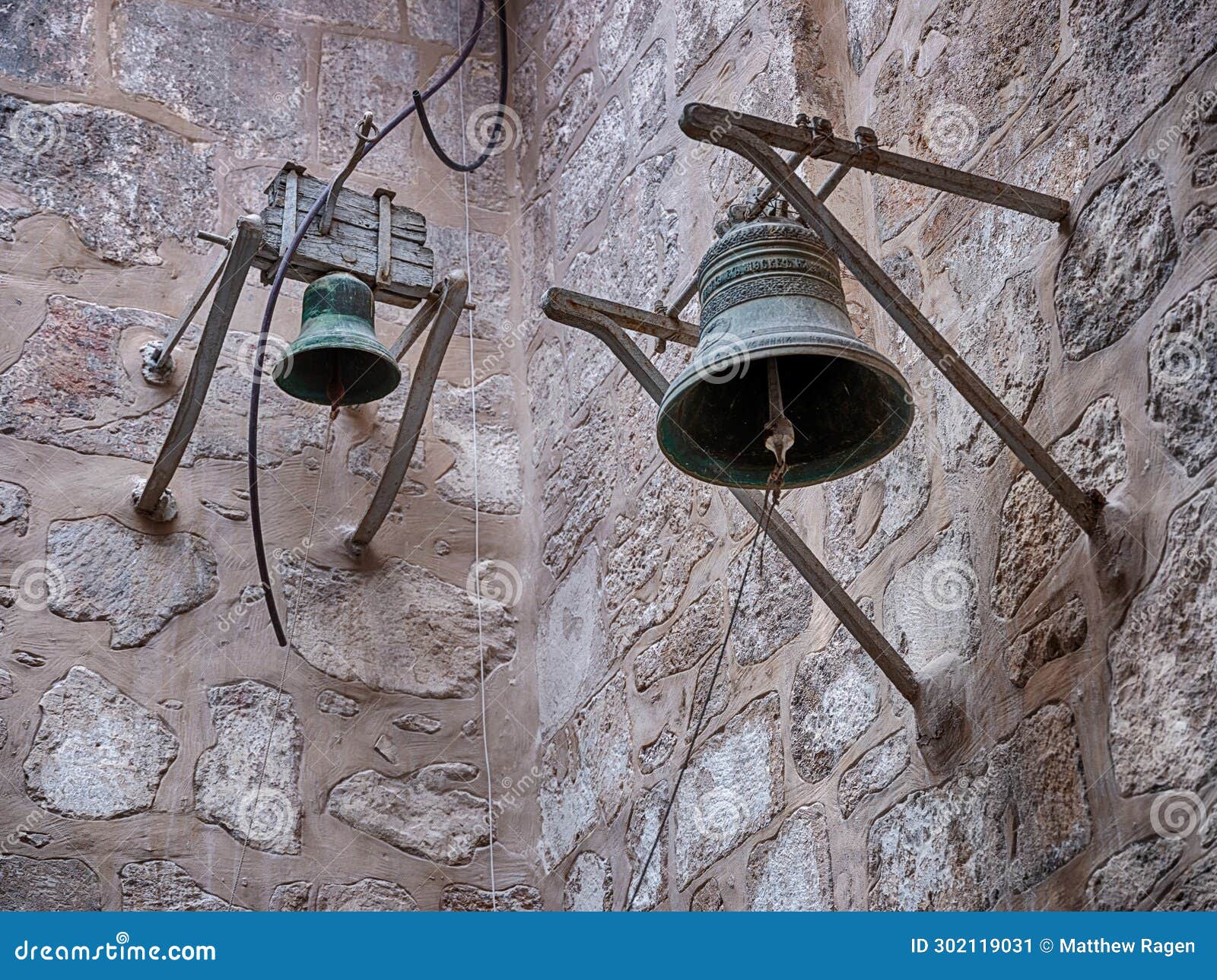 Two Bronze Bells in Jerusalem Stock Image - Image of inside, israel ...