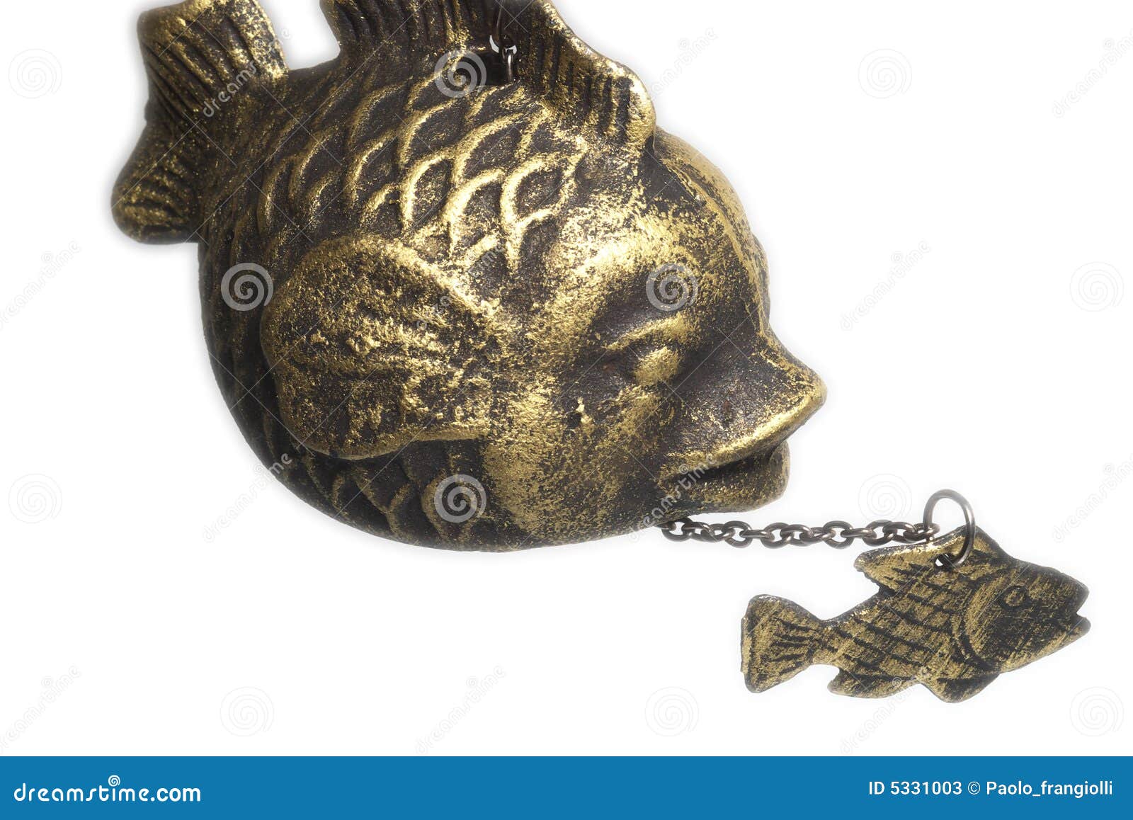 Two bronze fishes stock image. Image of symbol, golden - 5331003