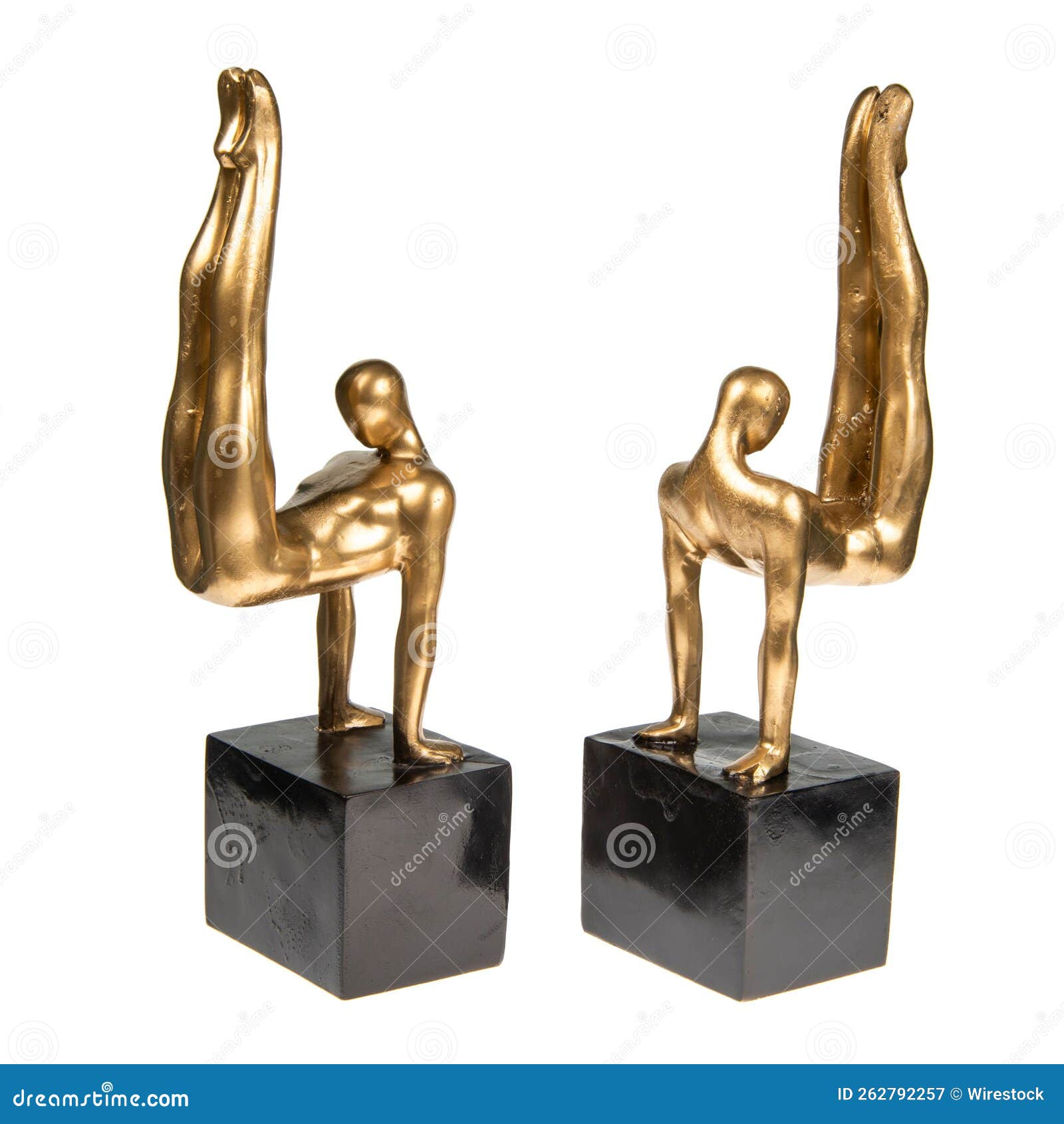 Bronze Statues of Figures of Acrobats on a White Background Stock Image ...