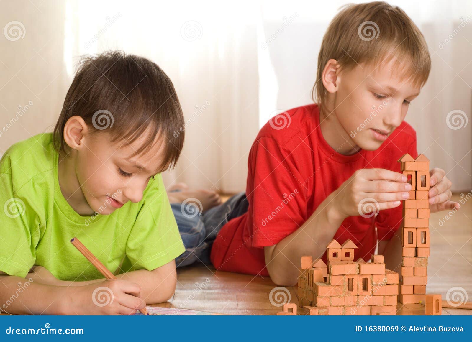 Two brothers are building stock image. Image of happy - 16380069