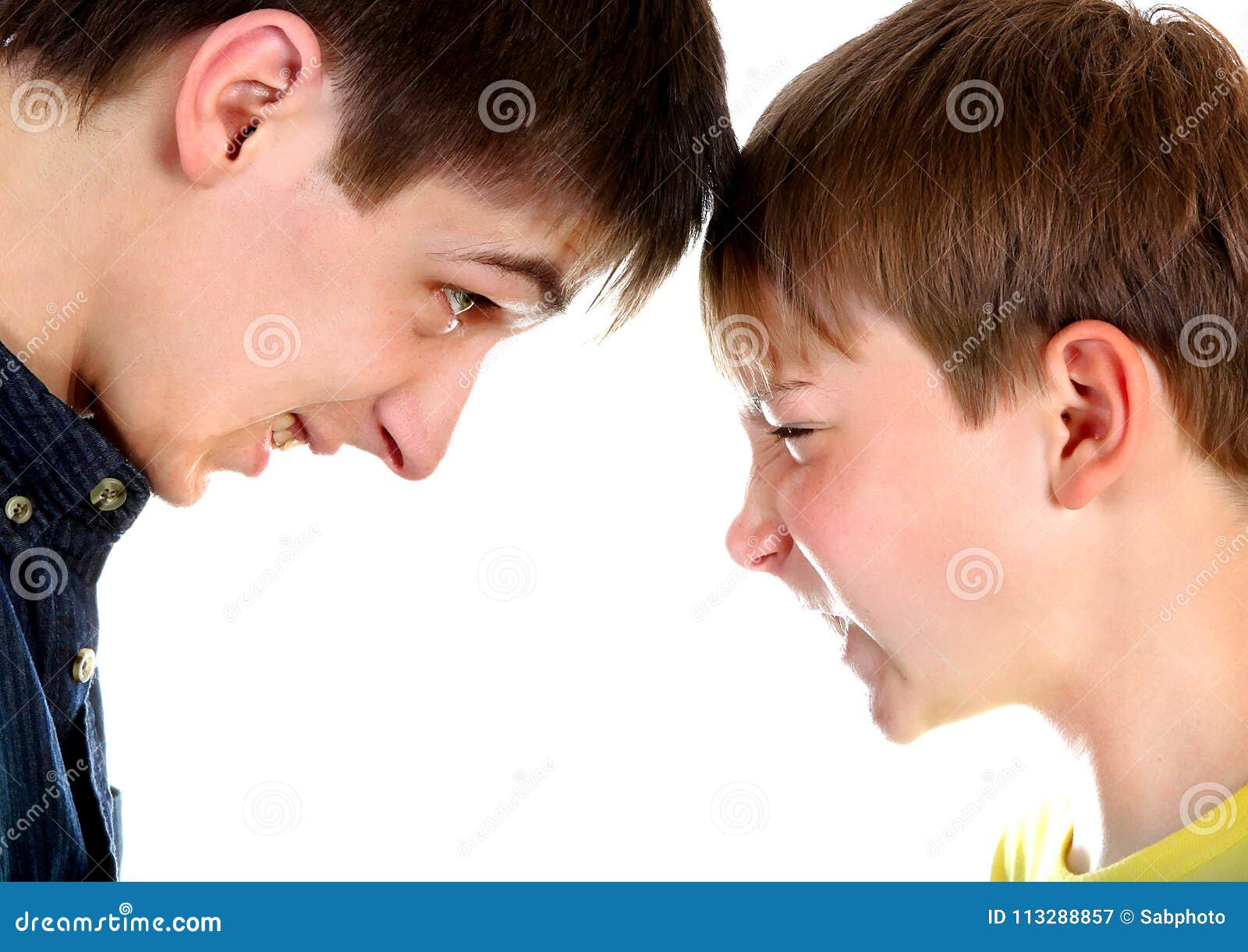 Two Brothers Confrontation stock image. Image of pressure - 113288857