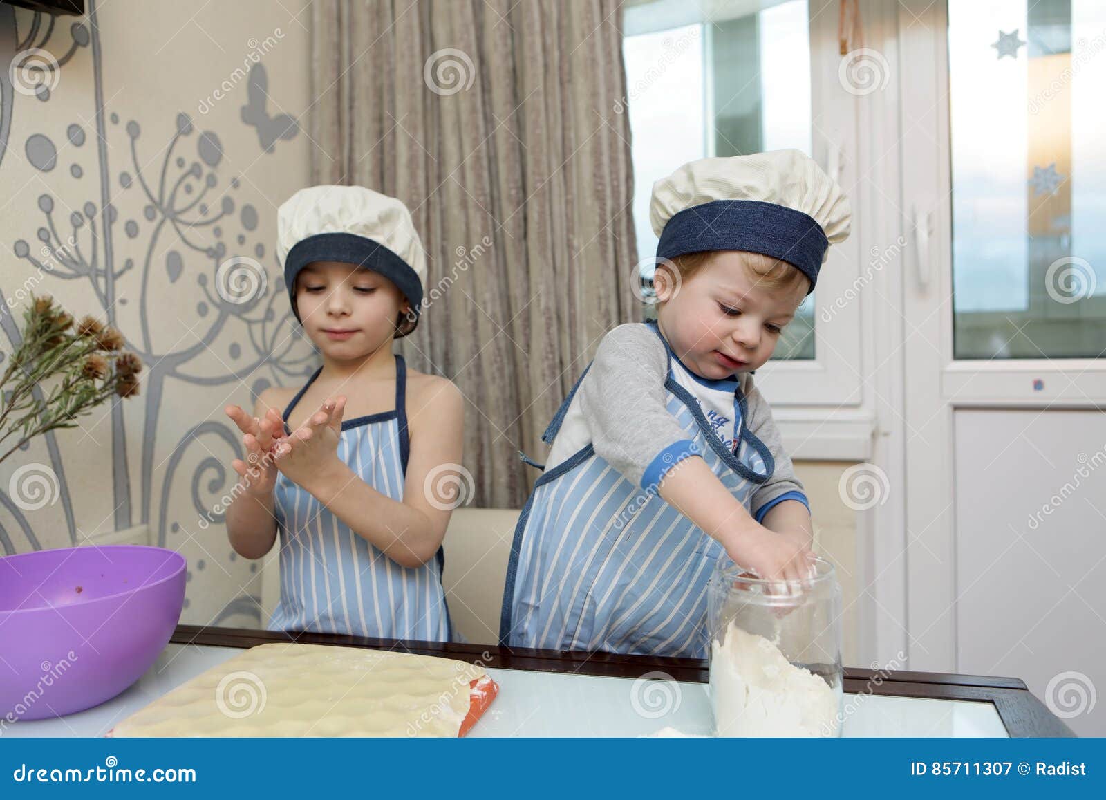 Two Brothers Cooking Dumplings Stock Image - Image of activity, fine ...
