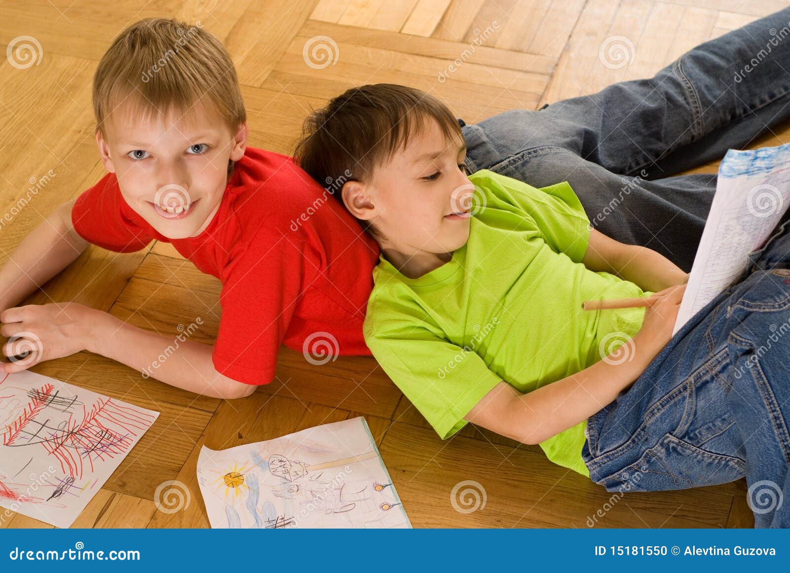 Two brothers draw stock photo. Image of beautiful, lifestyle - 15181550
