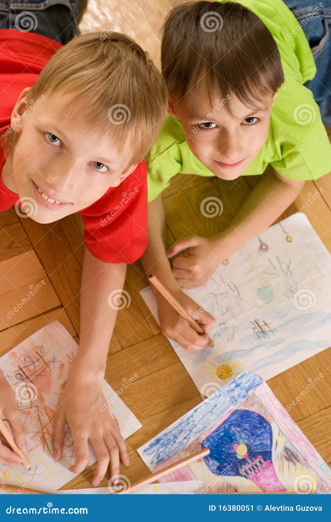 Two brothers draw stock image. Image of lifestyle, isolated - 16380051