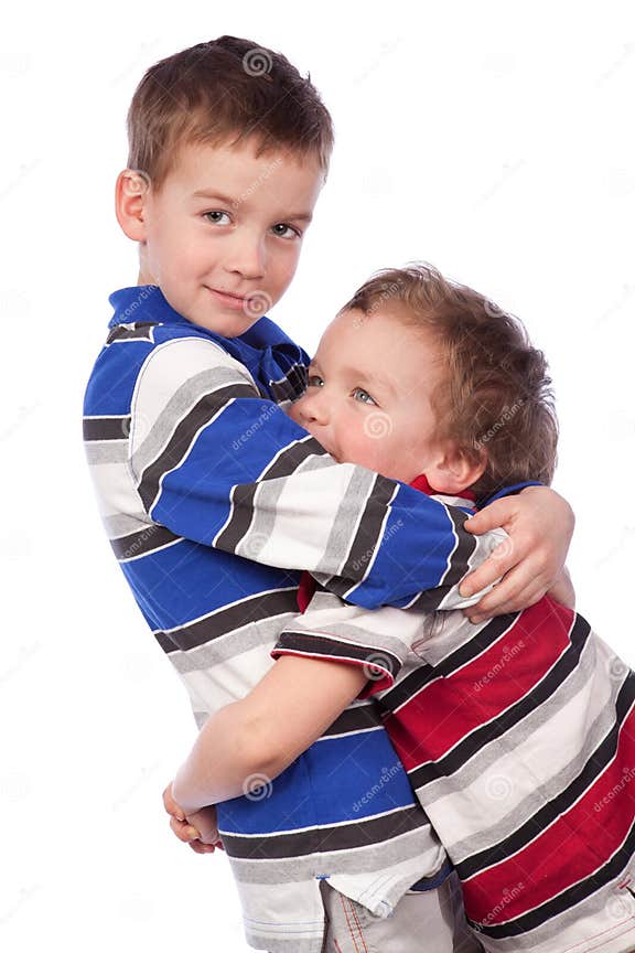 Two brothers hugging stock photo. Image of human, schoolboy - 18439516