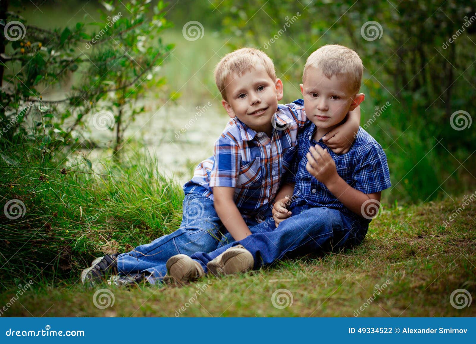 Two Brothers Hugging Each Other Outdoor Stock Photo - Image of outdoor ...