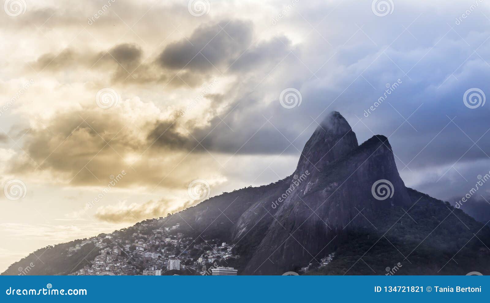 Two Brothers Mountain View from Ipanema Beach Stock Image - Image of ...