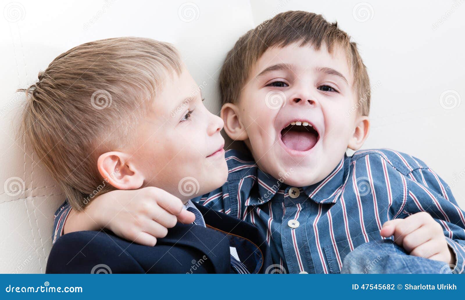 Two brothers play stock photo. Image of cute, blue, laughing - 47545682