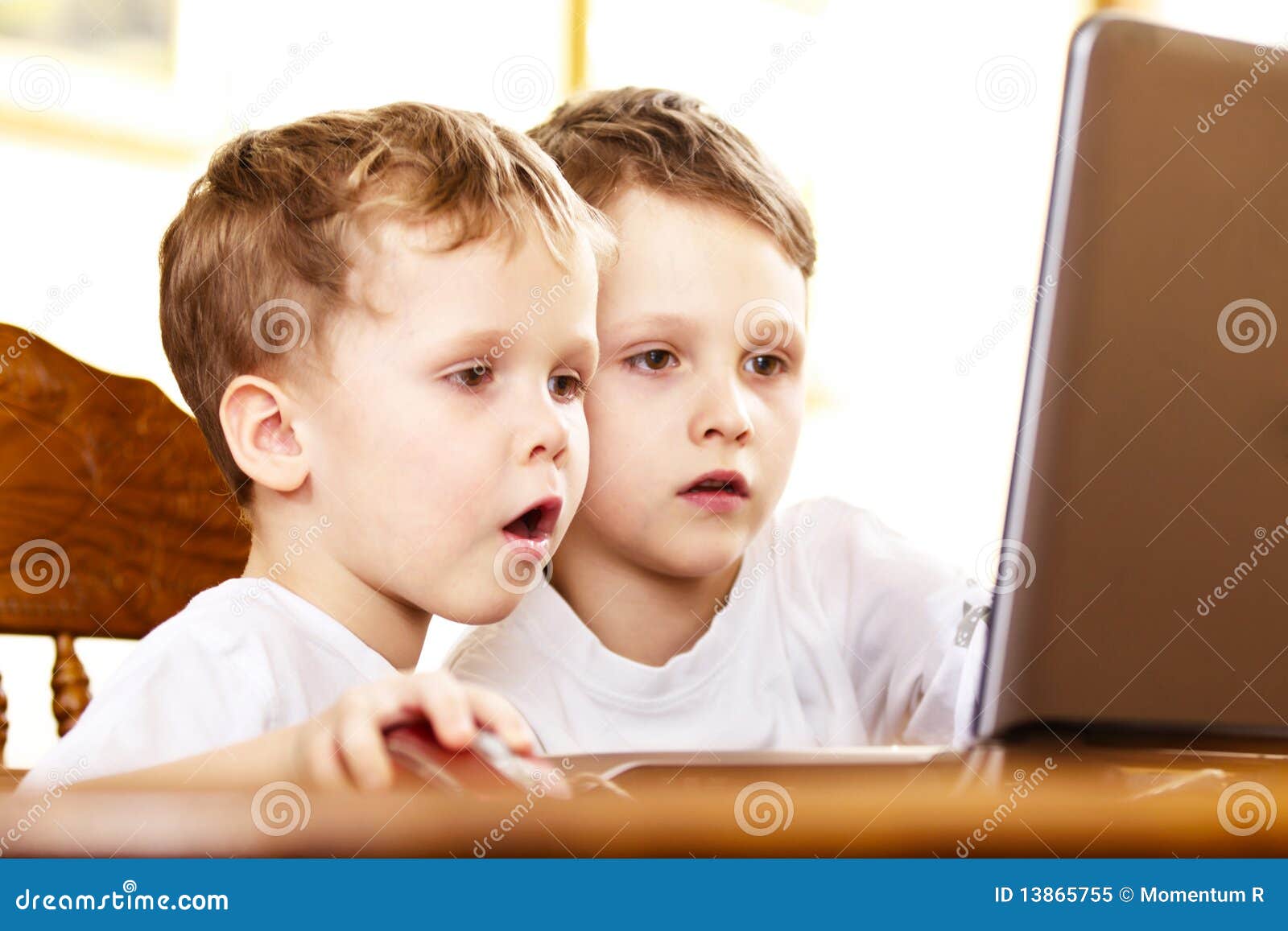 Two Brothers Playing Computer Games Stock Image - Image of intelligence ...