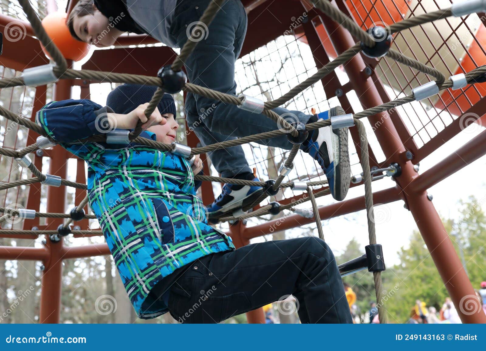 Two Brothers Playing on Playground Stock Image - Image of joyful ...
