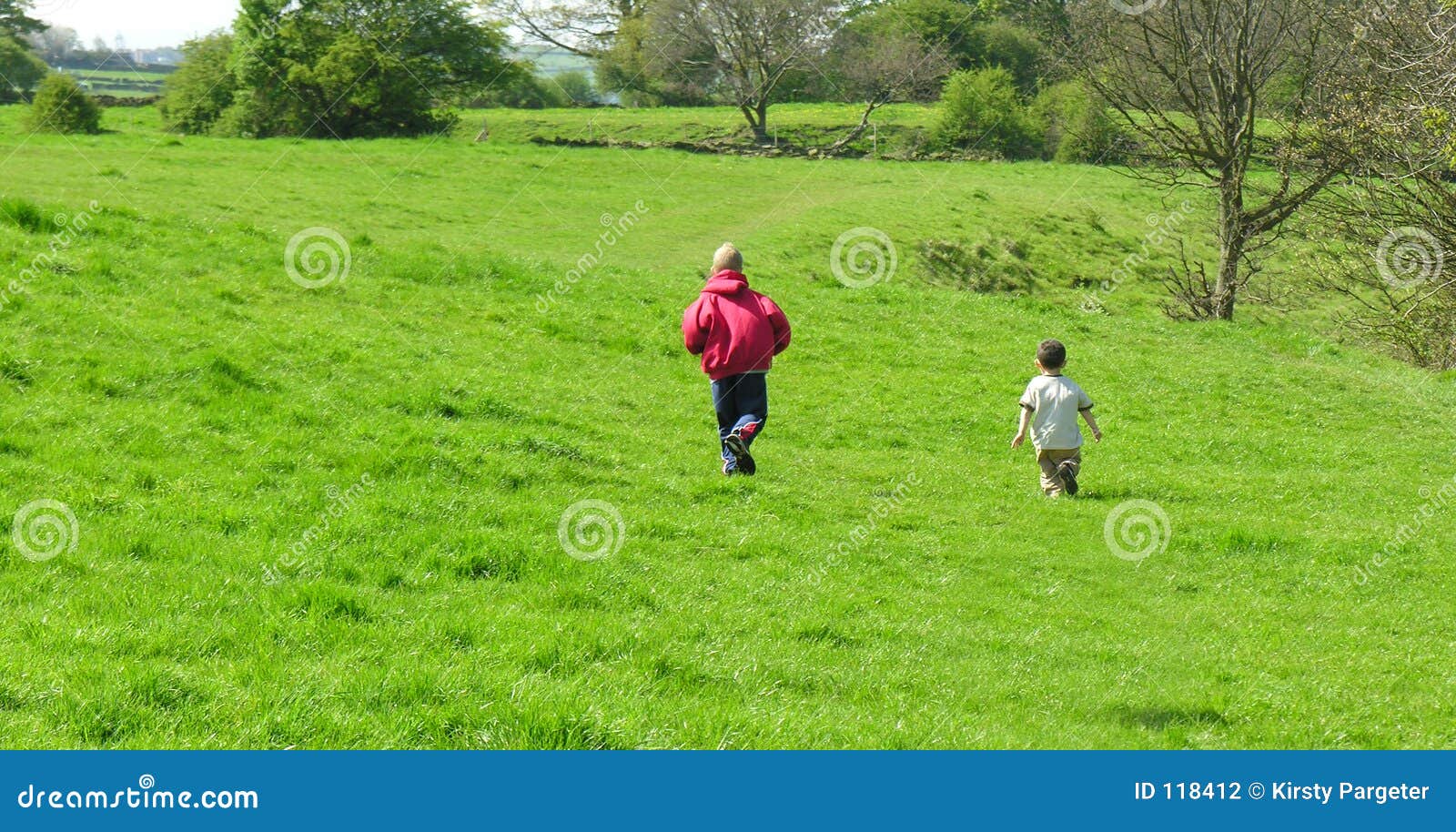 Two brothers racing stock photo. Image of tree, family - 118412