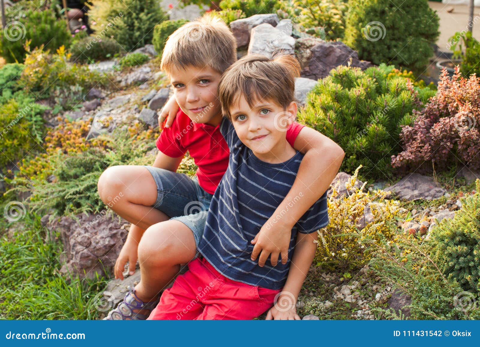 Two brothers outdoors stock photo. Image of caucasian - 111431542
