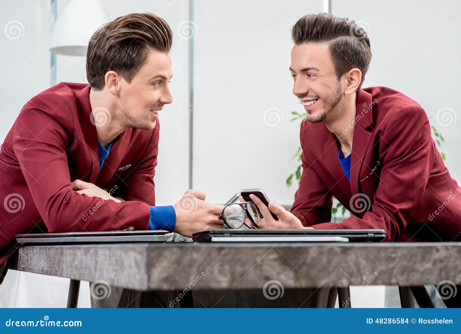Two Brothers Twins Working at the Office Stock Photo - Image of ...