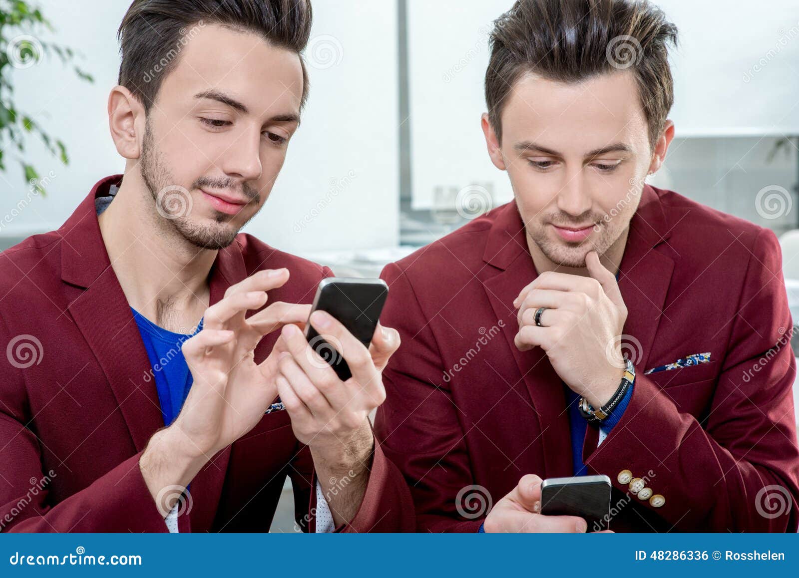 Two Brothers Twins Working at the Office Stock Photo - Image of ...