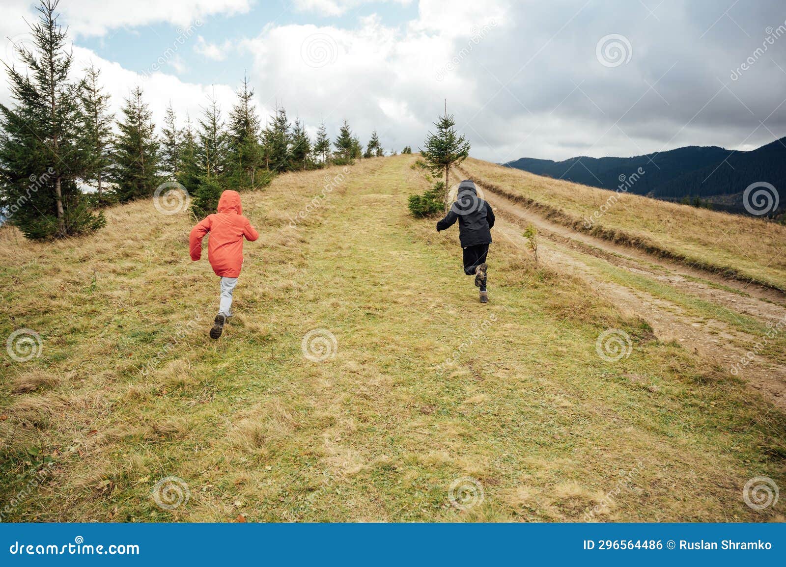 Two Brothers are Walking on Mountains in Ukraine Stock Photo - Image of ...