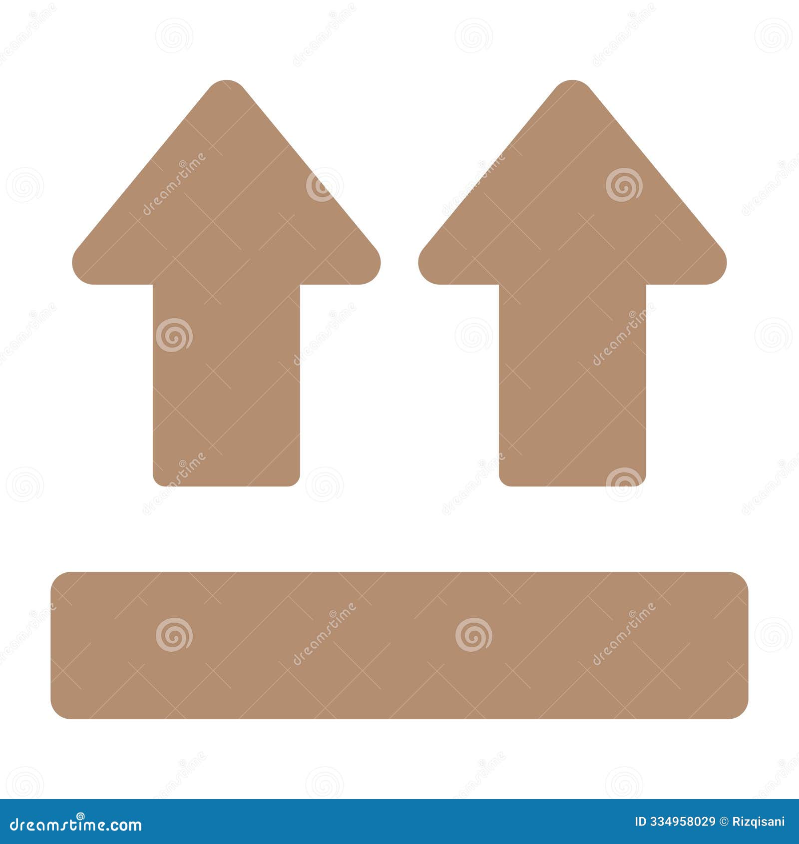 Two Brown Arrows Pointing Upwards Above a Horizontal Brown Line ...