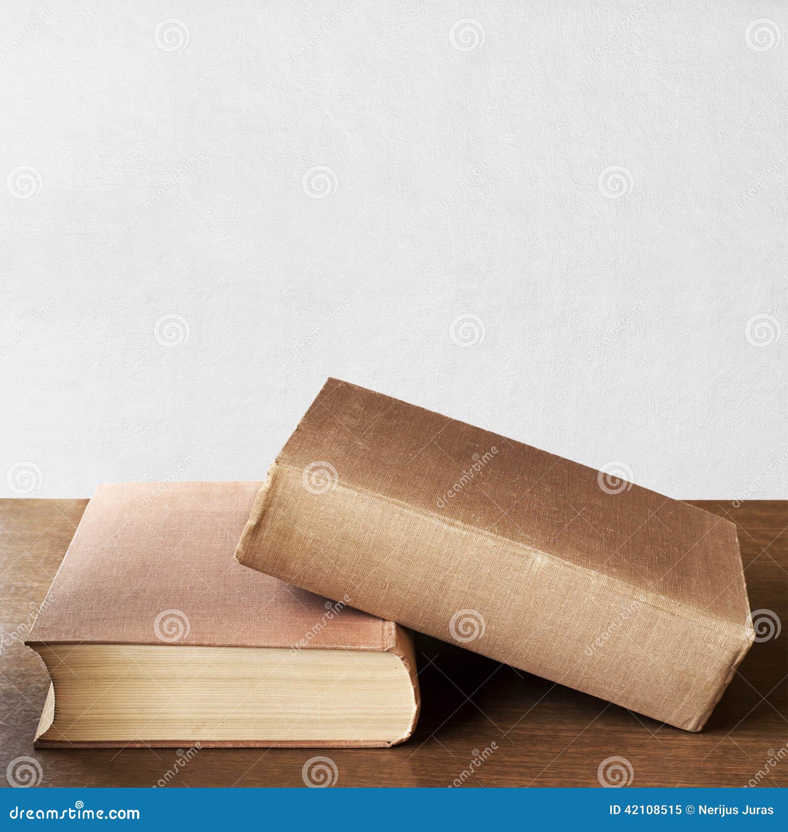Two Brown Books on the Table Stock Image - Image of concept ...