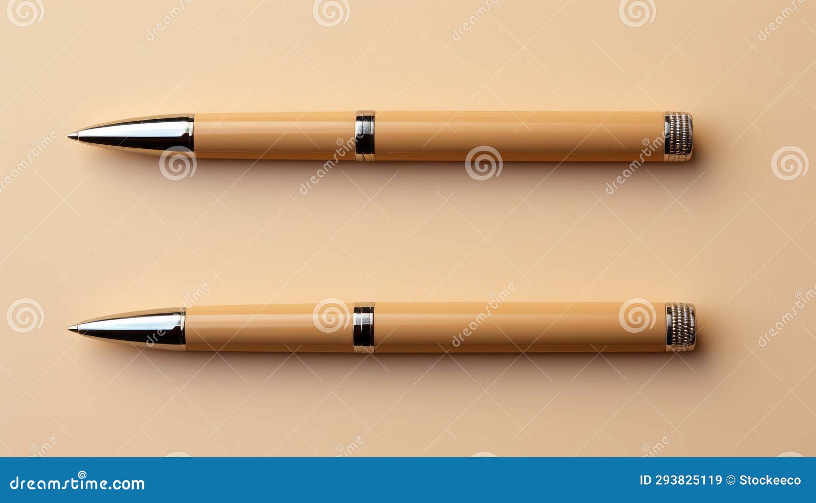 Abstract Minimalism: Precision in Details with Two Pens on Beige ...