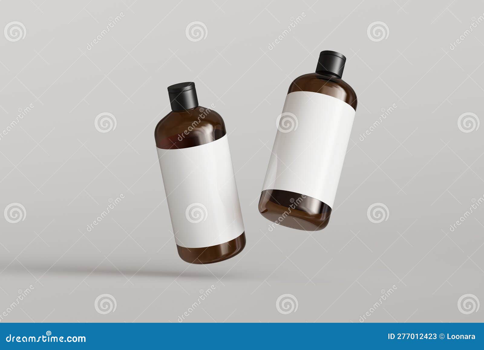 Two Brown Plastic Cosmetic Containers with Labels, Shampoo Bottles ...